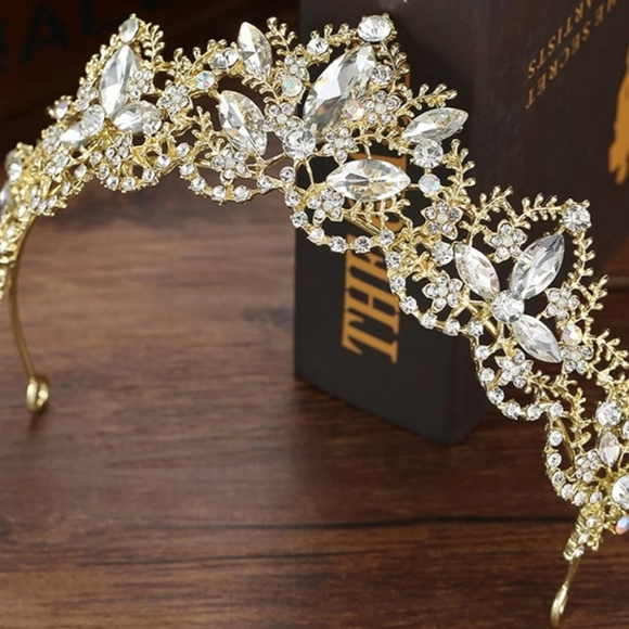 Accessories | Gold Tiara Wedding Tiaras And Crowns For Womenrhinestone ...